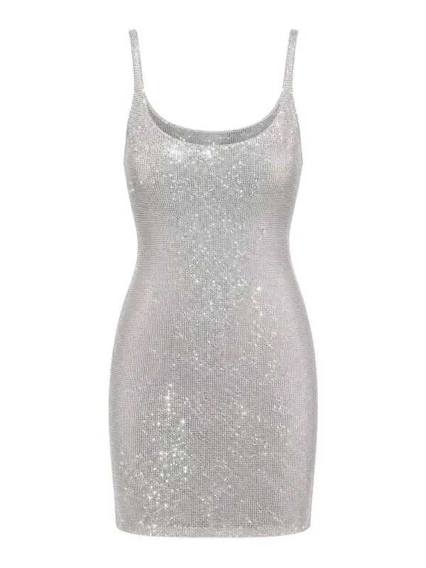 Gucci Stretch Nylon Jersey Dress With Crystals