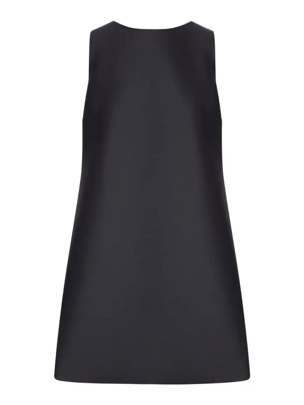 Balenciaga A-line Dress In Wool And Silk - Black