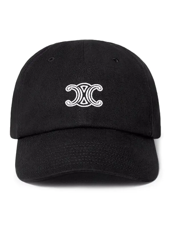 Celine Lightweight Cotton Twill Richelieu Cap - Black