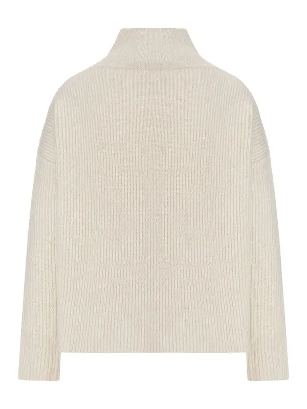 MAXMARA STUDIO Ribbed Wool And Cashmere Turtleneck Sweater