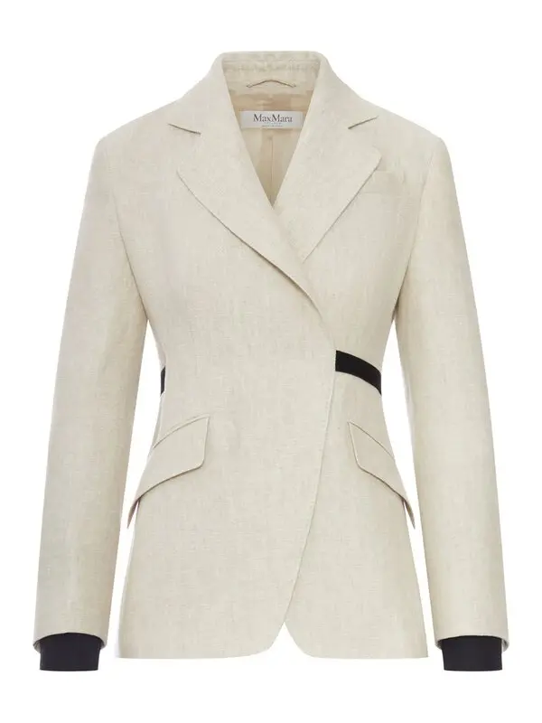 Max Mara Double-breasted Linen Blazer - Cream