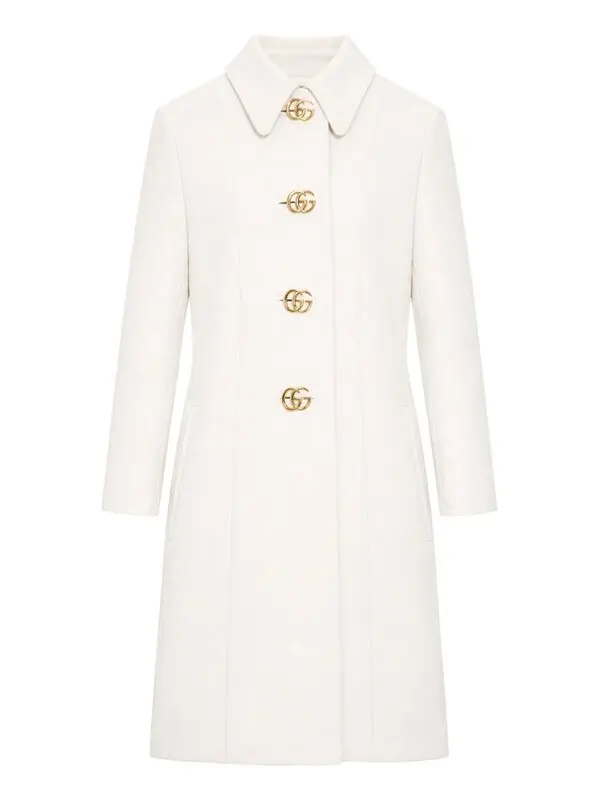 Gucci Wool Natté Coat With Double G Buttons