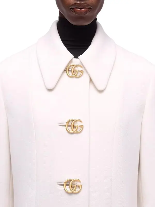 Gucci Wool Natté Coat With Double G Buttons