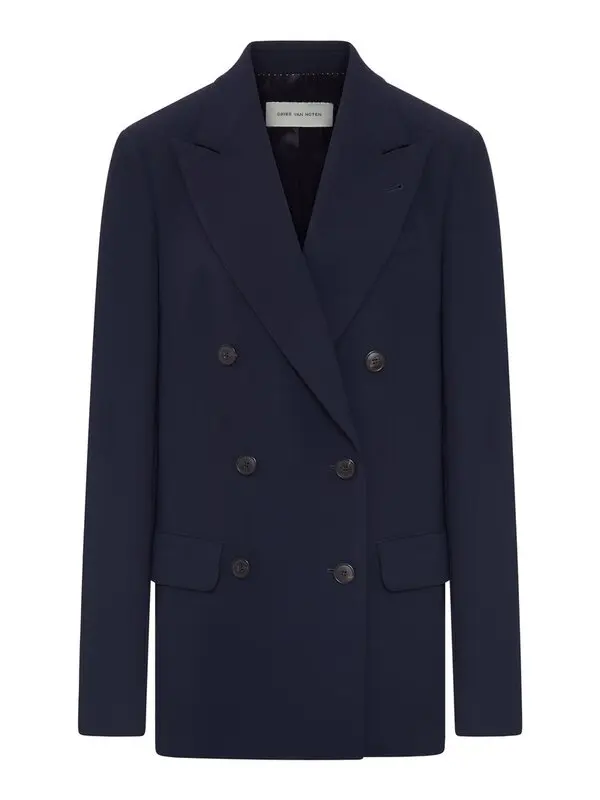 Dries Van Noten Navy Double-breasted Blazer