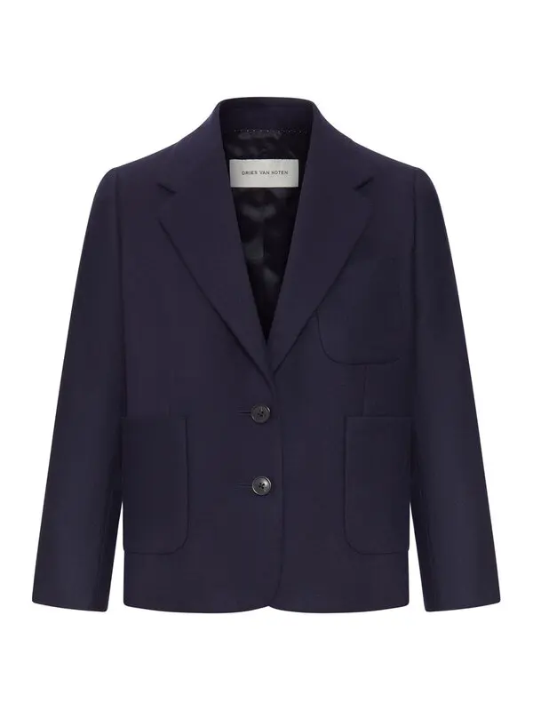 Dries Van Noten Navy Wool Single-breasted Blazer - Blue