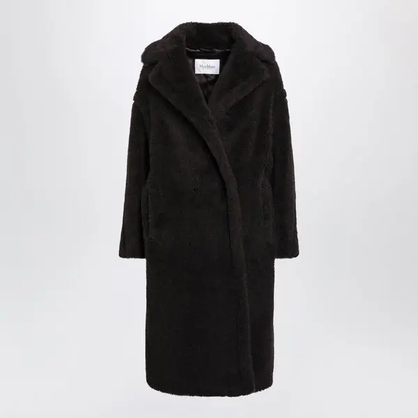 Max Mara Teddy Bear Icon Coat In Ebony Alpaca And Wool - Brown