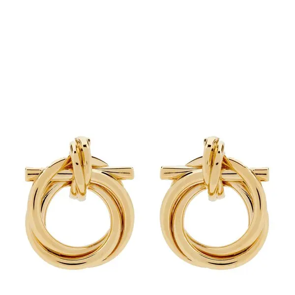 FERRAGAMO Small Gancini Torchon Earrings - Gold
