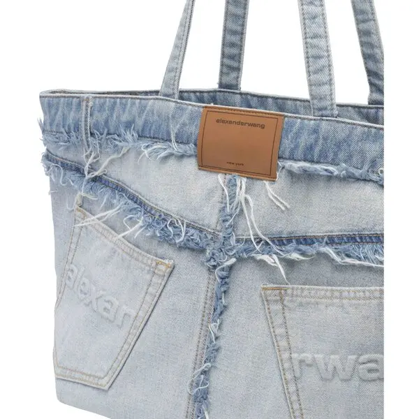 Alexander Wang Denim Punch Tote Bag - Blue