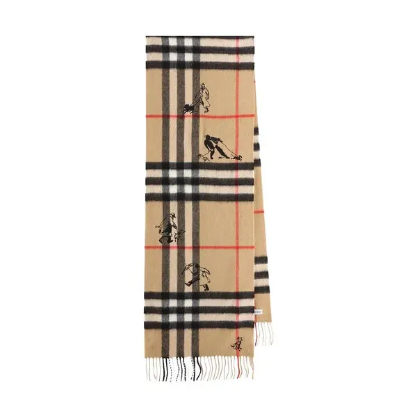 Burberry Check Mates Cashmere Scarf - Cream