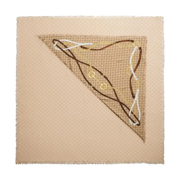 Gucci Gg Wool And Silk Jacquard Cape