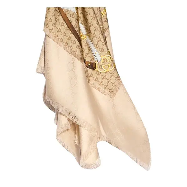 Gucci Gg Wool And Silk Jacquard Cape