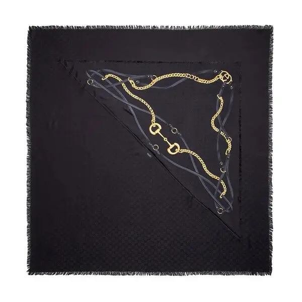Gucci Gg Wool Silk Jacquard Cape