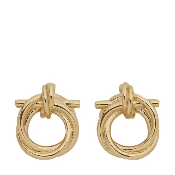 FERRAGAMO Xs Gancini Torchon Earrings - Gold