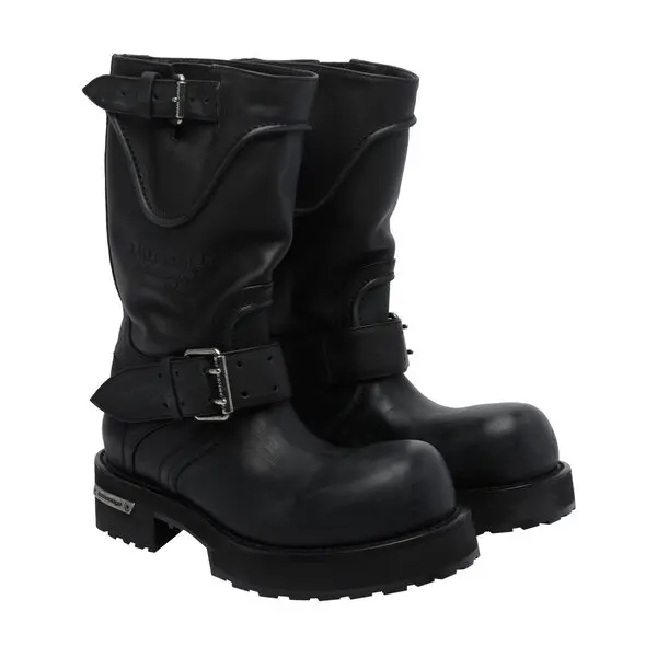 Balenciaga High-top Leather Boots With Buckle Detail