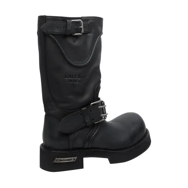 Balenciaga High-top Leather Boots With Buckle Detail