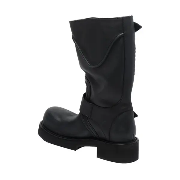 Balenciaga High-top Leather Boots With Buckle Detail