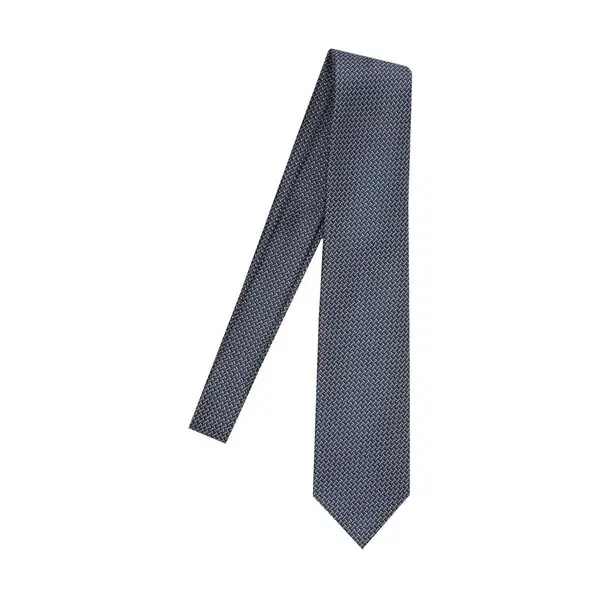 TOM FORD Geometric Print Tie - Blue