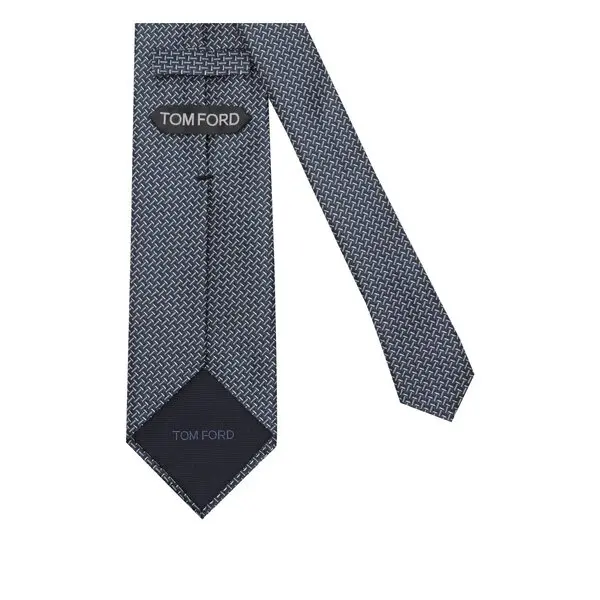 TOM FORD Geometric Print Tie - Blue