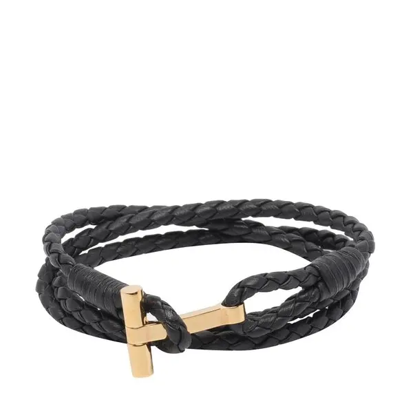 TOM FORD Leather T Bracelet - Brown