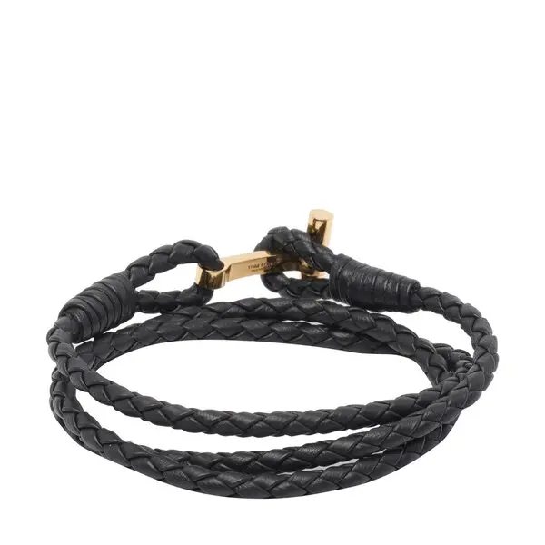TOM FORD Leather T Bracelet - Brown