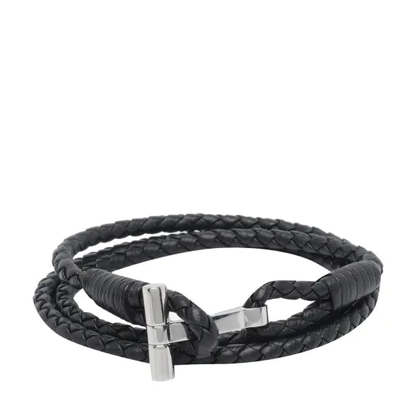 TOM FORD Leather T Bracelet - Black