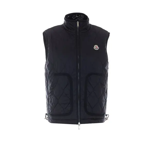 Moncler Paisley Print Teddy Reversible Vest With Logo