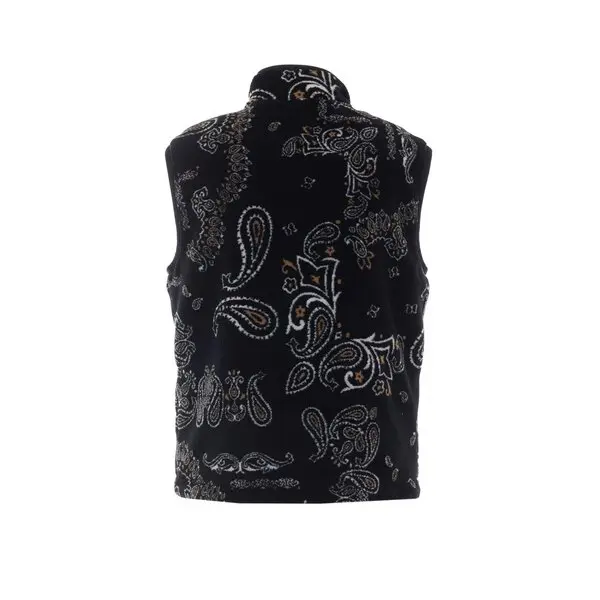 Moncler Paisley Print Teddy Reversible Vest With Logo