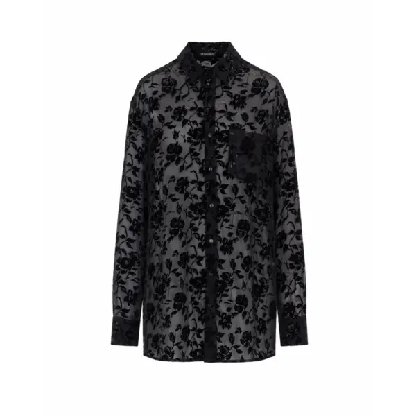 ANN DEMEULEMEESTER Silk Blend Shirt - Black