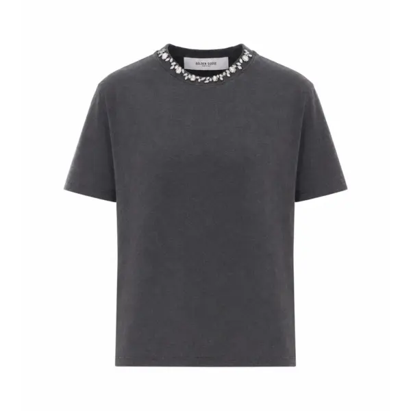 GOLDEN GOOSE Embellished Crewneck T-shirt - Gray