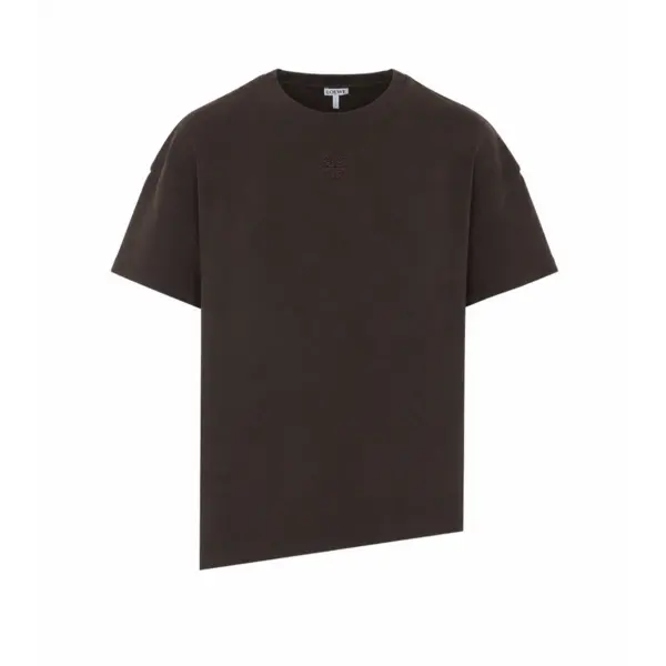 Loewe Asymmetric T-shrit With Mini Anagram Logo - Brown