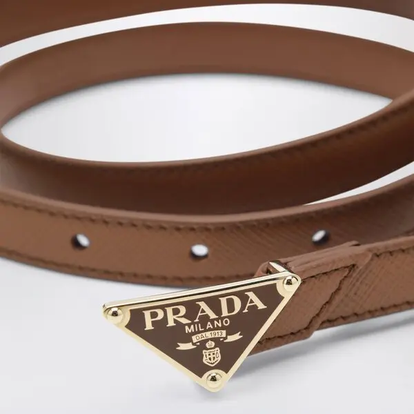 Prada Saffiano Leather Belt - Brown