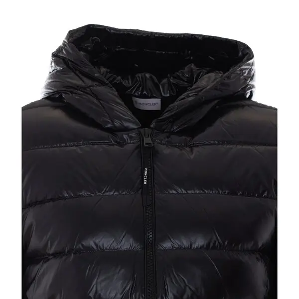 Moncler Quilted Logo Zip-up Padded Cardigan - Black
