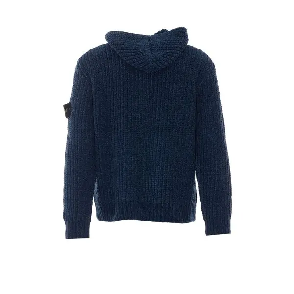 Stone Island Logo Zipped And Hooded Sweater