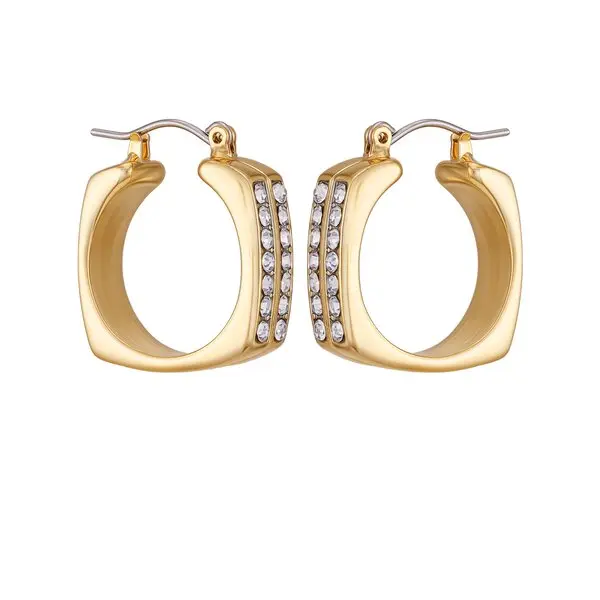 Vince Camuto Small Square Hoop Earrings - Two Tone