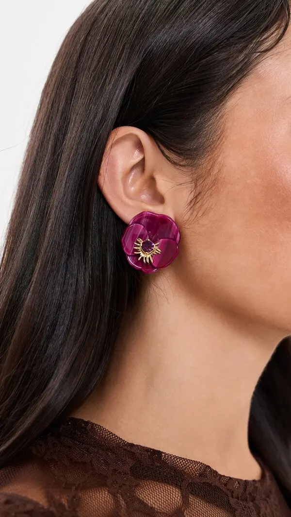 Lele Sadoughi Pansy Button Earrings