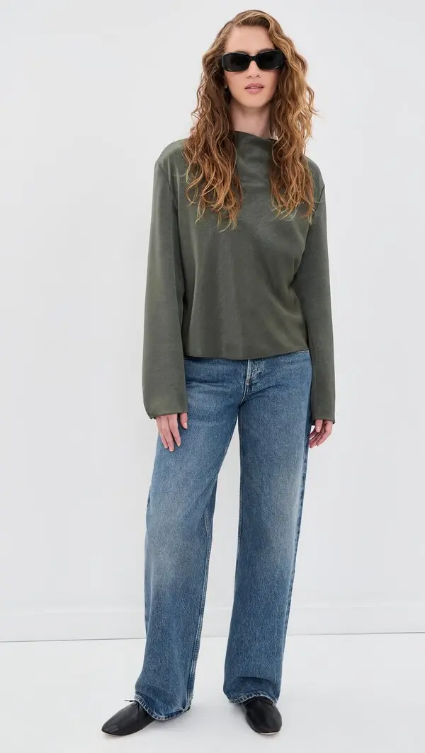 Vince Draped Cowl Neck Blouse - Dusty Olive