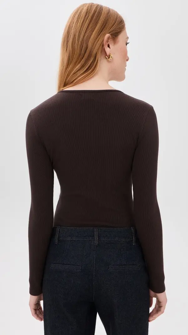 L'Agence Elara Scoop Neck Thong Bodysuit