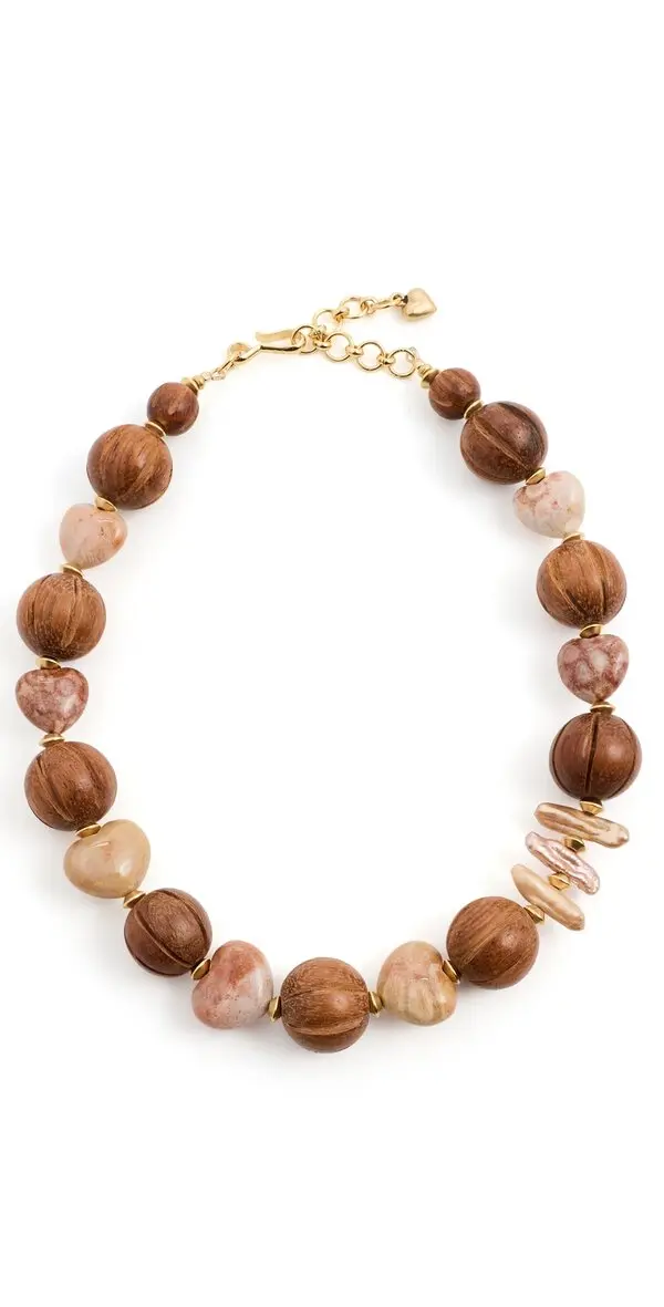Brinker & Eliza Sandy Cove Necklace - Gemstone/wood Multi