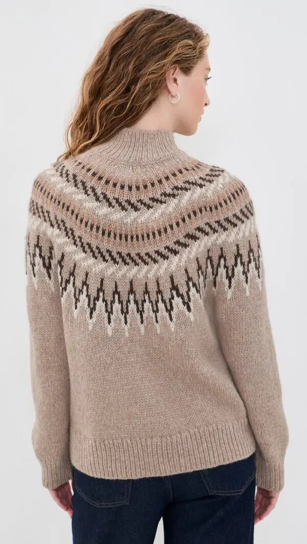 APIECE APART Fair Isle Mock Neck Pullover
