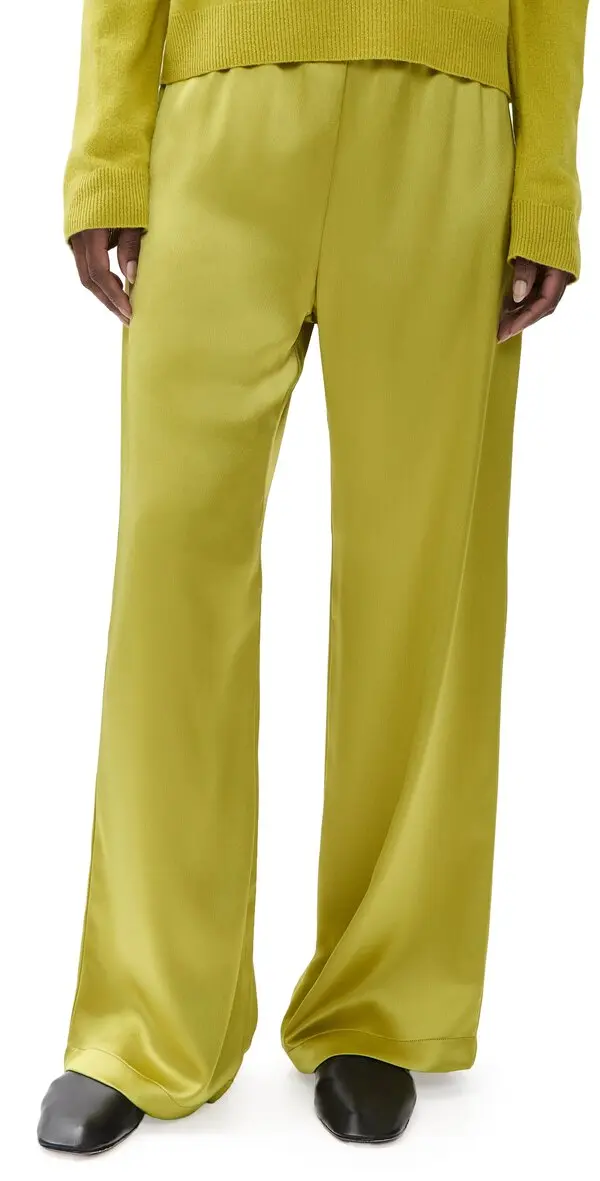 LESET Barb Wide Leg Pants - Chartreuse