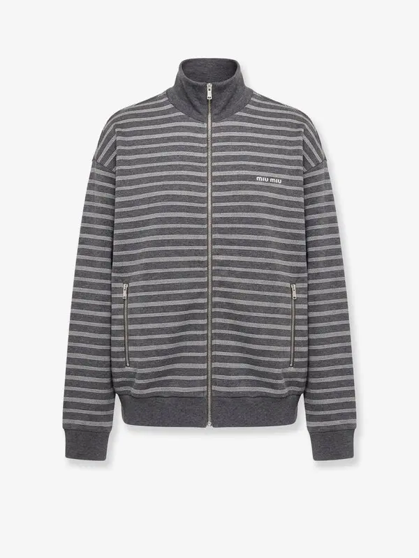 Miu Miu Striped Cotton Sweatshirt - Multicolor