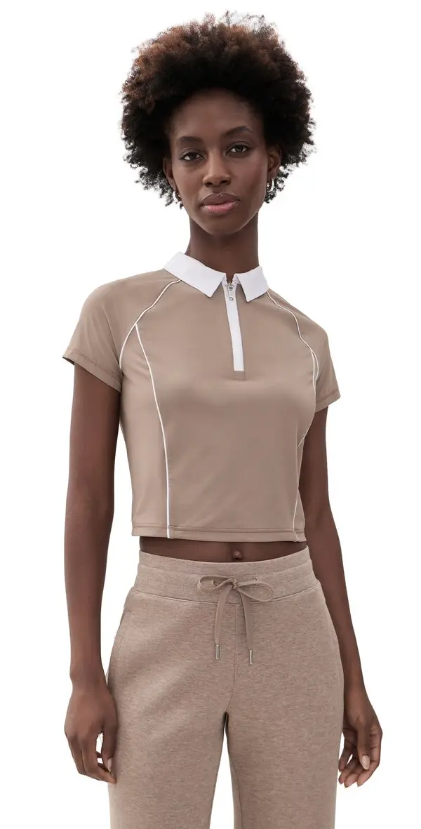 Greyson Halley Quarter Zip Polo - Clay
