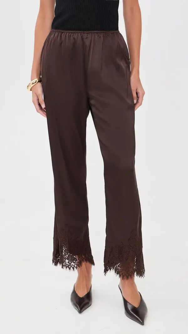 BAILEY ROSE Lace Trim Pants
