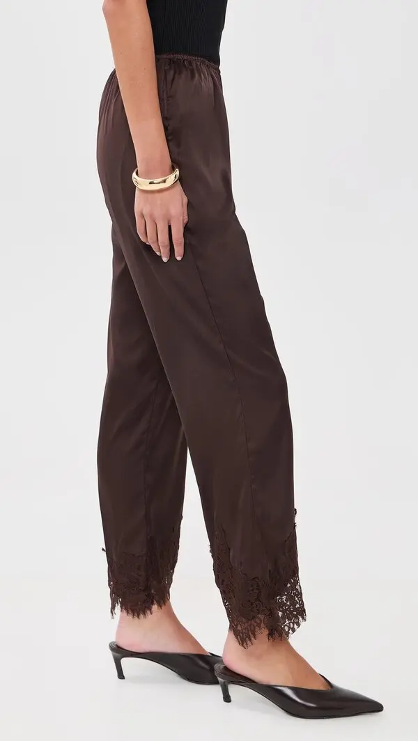 BAILEY ROSE Lace Trim Pants