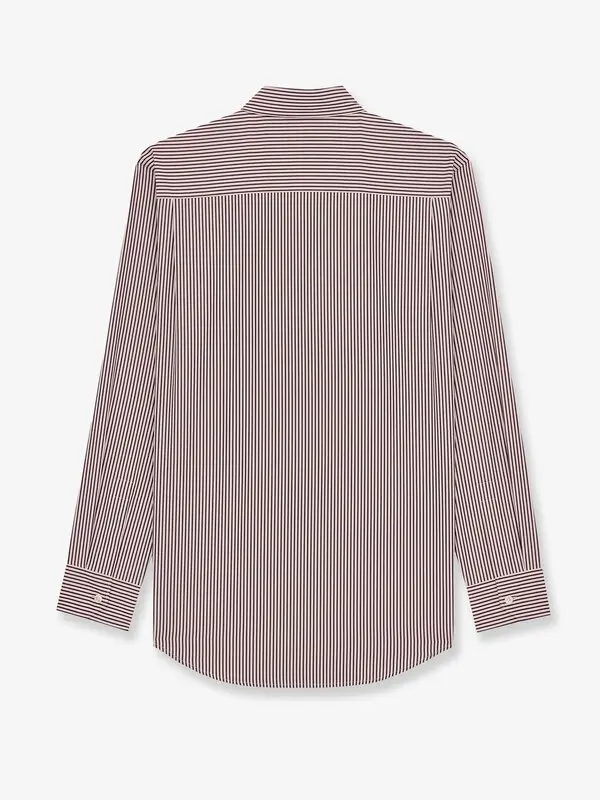 Saint Laurent Cassandre Cotton Shirt With Striped Pattern - Multicolor