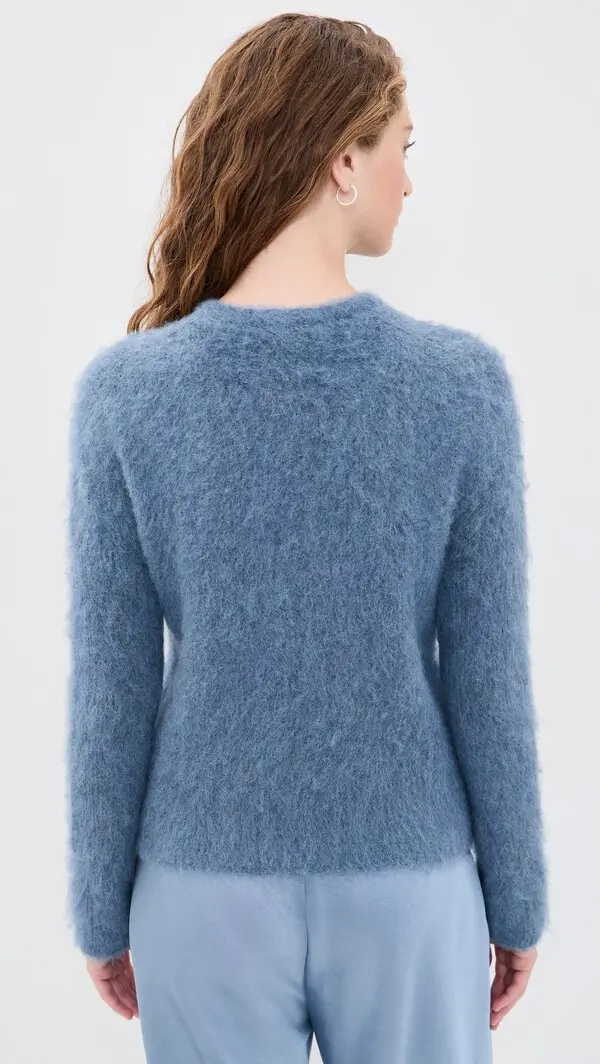 Vince Brushed Alpaca Crew Neck Pullover - Blue Slate