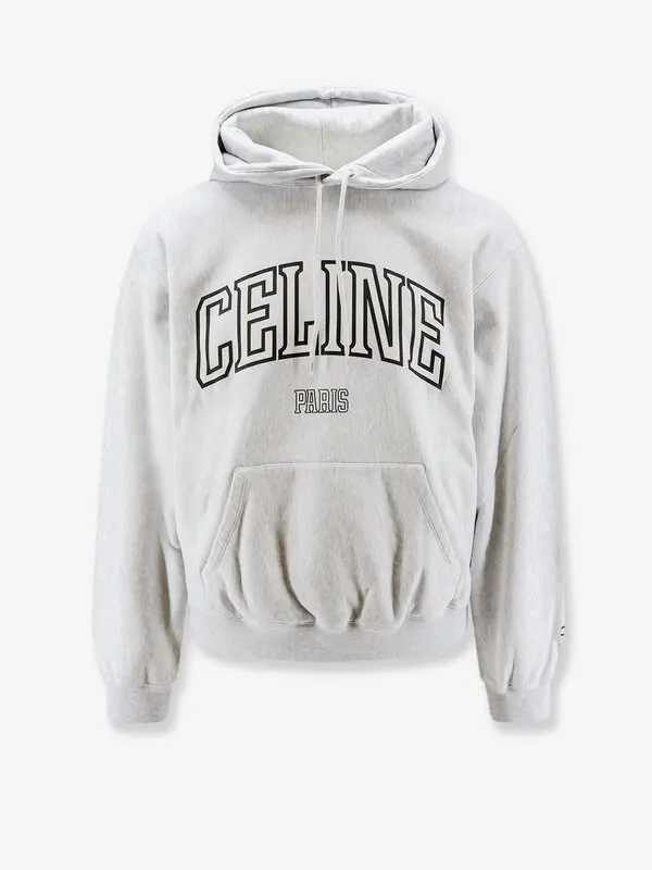 Celine Cotton Sweatshirt With Logo Lettering Print