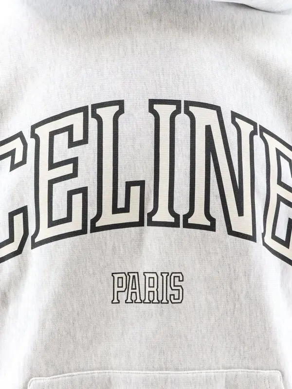 Celine Cotton Sweatshirt With Logo Lettering Print