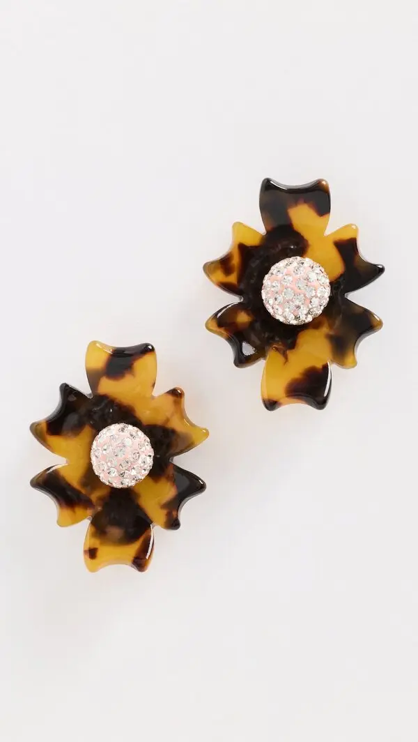 Lele Sadoughi Crystal Button Earrings