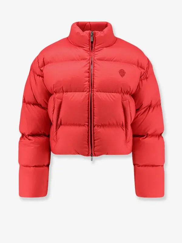 Gucci Crop Fit Down Jacket With Iconic Crest - Multicolor